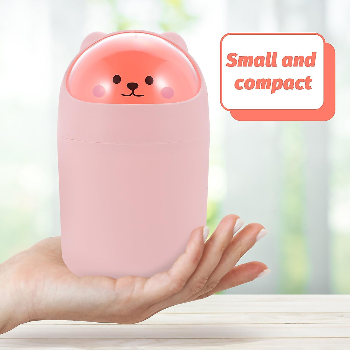 Garneck Desktop Trash Can Office Containers with Lids Computer Trash Can Desktop Garbage Can Slim Trash Can with Lid Wastebaskets Mini Trash Bin Plastic Trash Can for Table Swing Car