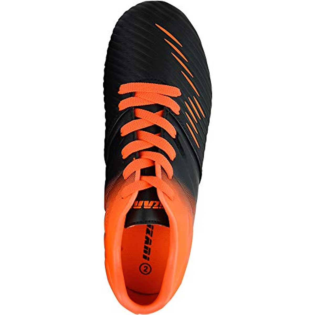 Vizari Liga FG Soccer Shoes for Kids, Firm Ground Outdoor Soccer Shoes for Kids (8, Black/Orange)