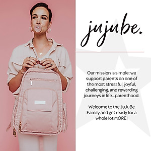 JuJuBe | Be Right Back Baby Diaper Bag Backpack - Travel Backpack for Women - Machine Washable | Blush Chromatics