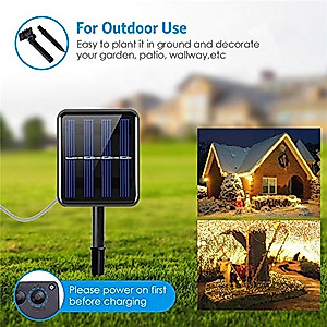 CHNOOI 72ft 22M 200 LED Solar Light Bar Home Garden Copper Wire String Lights Fairy Outdoor Solar Powered Christmas Party Decoration (Size : 12m)