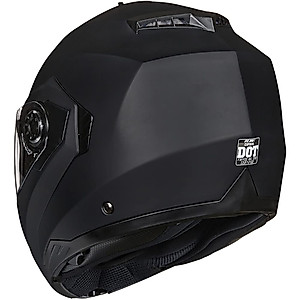 ILM Motorcycle Helmets for Adults Dual Visor Enlarged Air Vents Modular Full Face Cascos para Motos Men Women DOT Model DP998(Matte Black, Large)