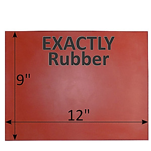 Red Silicone Rubber Sheet, 60A 1/16 x 9 x 12 Inch Commercial Grade, Made in the USA, No Adhesive Backing, High Temp Gasket Material