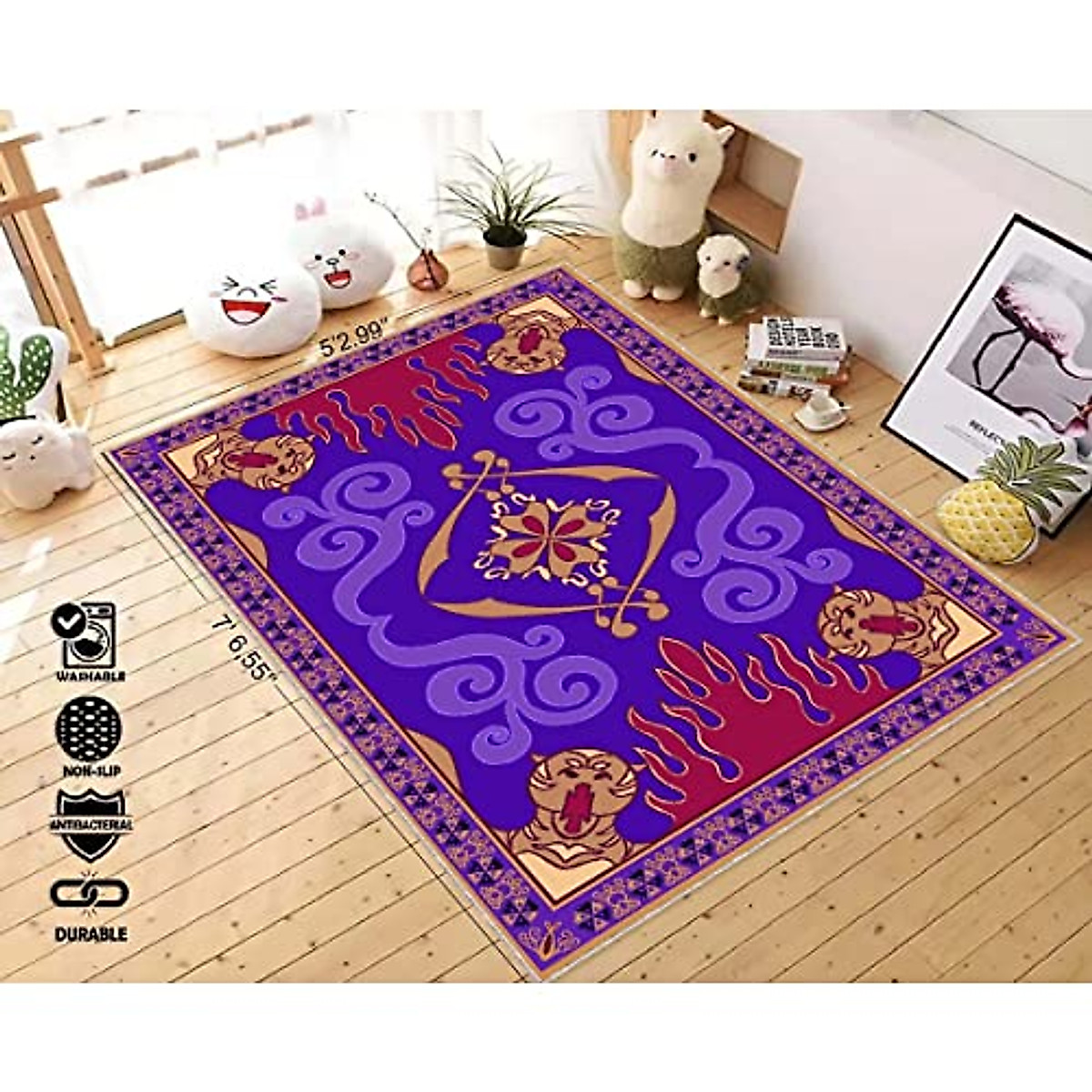 Aladdin Rug, Aladdin, Magic Carpet, Fantastic Rug, Living Room Rug, Kids Room Rug, Ethnic Rug, Minimalist,Custom Rug, Floor Rug, Area Rug p387 (1.6x1.9 feet-50x60cm), 1.6x1.9 feet-50x60cm(MatSize)