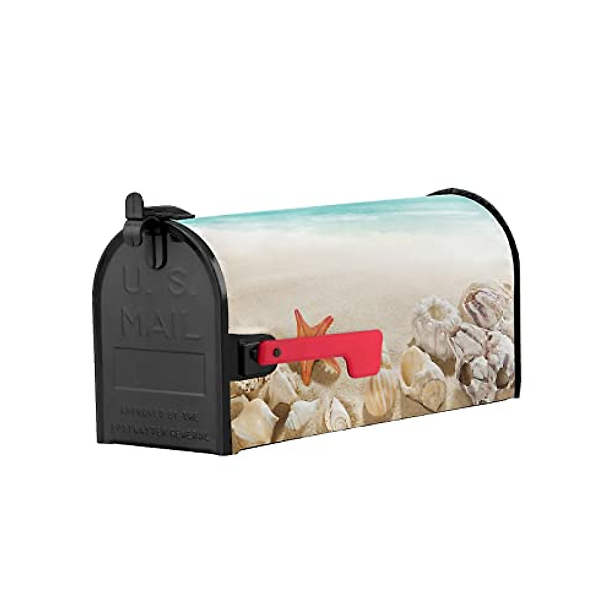Starfish Beach Mailbox Covers Magnetic Standard Size Coastal Conch Sea Shells Wave Seaside Ocean Waterproof Mailbox Wrap Post Letter Box Cover for Garden Yard Outdoor Decorations 21x18 Inch
