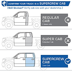 Tyger Auto Star Armor Compatible with 2015-2024 Ford F-150, 2022-2024 F-150 Lightning, 2017-2024 F-250 F-350 Super Duty SuperCrew Cab TG-AM2F20548 Side Step Rails Nerf Bars Running Boards