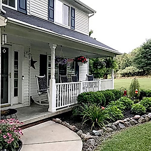 Barnett Home Decor Stars Navy Porch Rocker Cushions - Indoor-Outdoor: Fade Resistant, Waterproof - Latex Foam Fill Rocking Chair Seat Cushion & Backrest Pad Set (Extra-Large, Stars Navy)