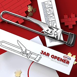 Liebedich Jar Opener for Weak Hands, Adjustable Jar Opener for Seniors with Arthritis, Stainless Steel Manual Jar Lid Opener and Bottle Opener Tool, Jar Gripper Kitchen Gadgets