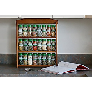 McCormick Gourmet Three Tier Wood 24 Piece Organic Spice Rack Organizer with Spices Included, 29.1 oz
