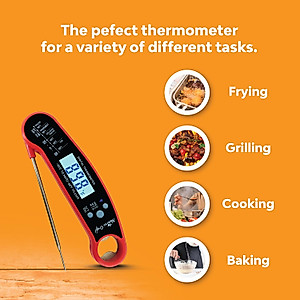 Digital Meat Thermometer Instant Read - Ultra-Fast Wireless Thermometer for BBQ Accessories and Kitchen Gadgets with Waterproof Food Temperature Thermometer - Instant Thermometer Meat Probe BBQ Tools