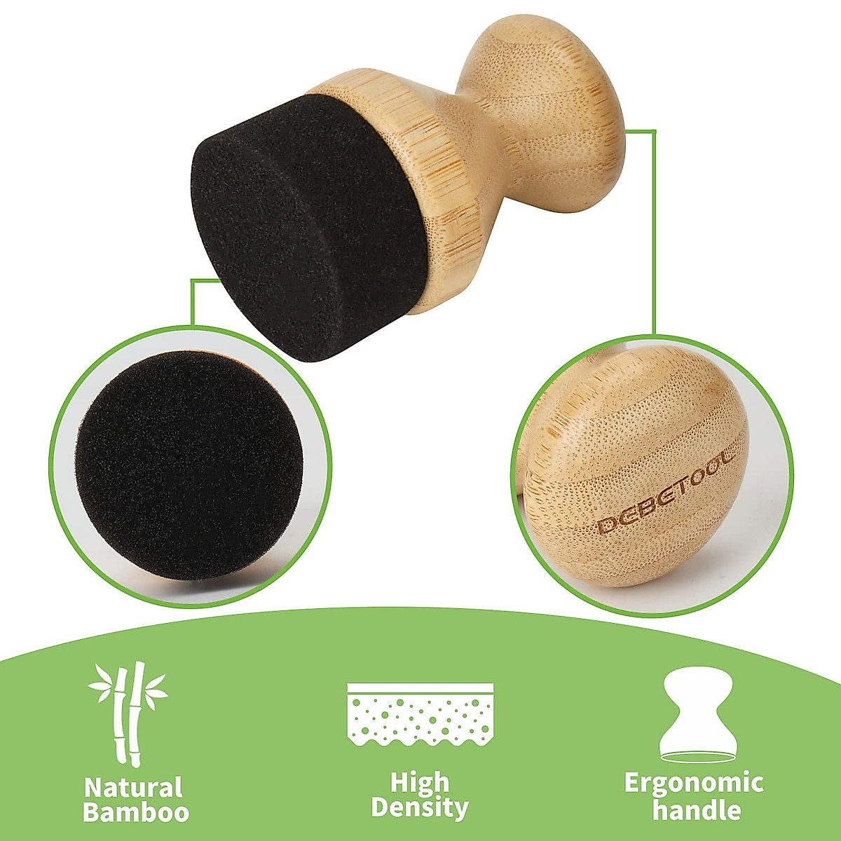 DEBETOOL 2Pack Cutting Board Oil Wax Applicator for Food Grade Mineral Oil Board - Natural Bamboo Applicator for Cutting Boards，Wooden Spatula，Spoon and Other Utensils