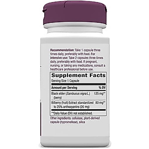 Nature's Way Bilberry Extract for Eyes with Black Elderberry*, Eye Health Supplement for Adults*, 90 Capsules