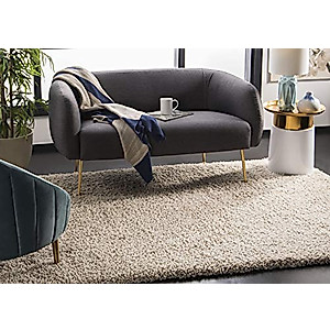 SAFAVIEH California Premium Shag Collection 8'6" Square Beige SG151 Non-Shedding Living Room Bedroom Dining Room Entryway Plush 2-inch Thick Area Rug