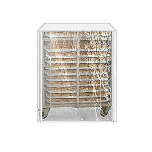 QWORK Plastic Pan Sheet Rack Cover, 10-Tier 28" x 23" x 33" Pan Rack Covers, Keep Your Bakery Goods Fresh, 2 Pack