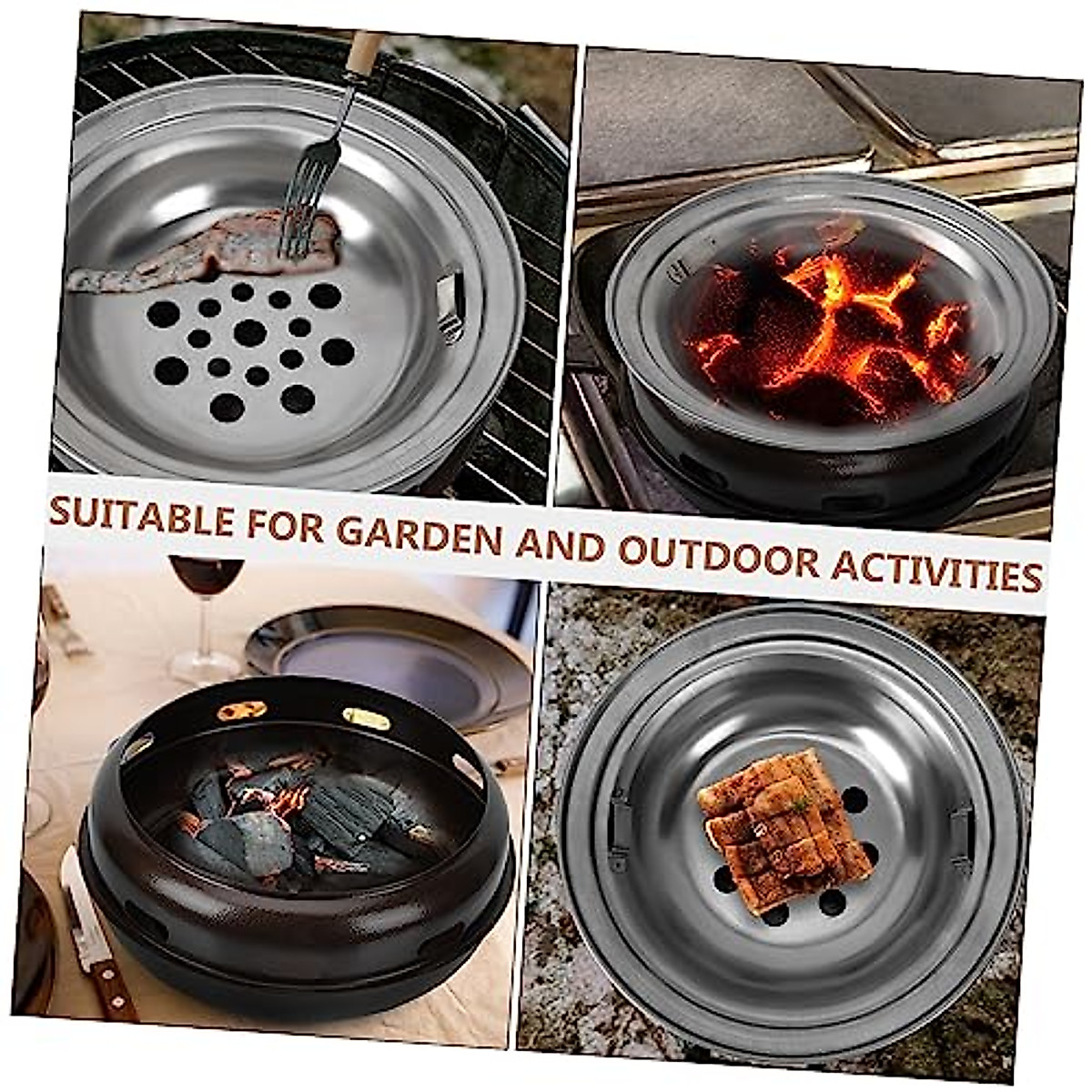 Yardwe 1pc Oven Portable Camping Grill Portable Grills Charcoal Burner Outdoor Grill Cooker Kabob Burgers Grill Bbq Iron Oven Outdoor Barbecue Oven Camping Supplies Bbq Stove for Party