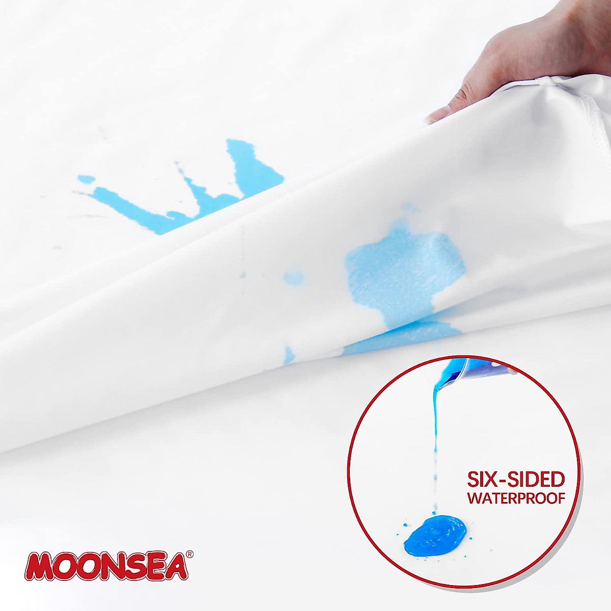 Waterproof Crib Mattress Protector Zippered 2 Pack, 6-Side Waterproof Crib Mattress Encasement, Durable Zipper, Noiseless, 28'' X 52" X 6"