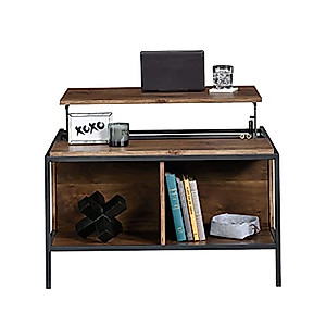 Sauder Nova Loft Coffee Table, L: 33.07" x W: 32.28" x H: 19.09", Grand Walnut Finish