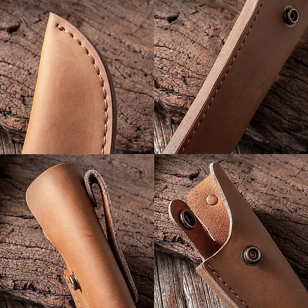 DONGKER Leather Knife Sheath,10" Vertical Knife Holster with Belt Loop for 7.5" Blade Knife (Not Included Knife)