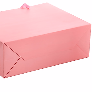 Lyellfe 30 Pack Pink Gift Bags, Heavy Duty Kraft Paper Bags with Handle Bulk, Recycled Water-proof Shopping Bags, Assoorted Merchandise Retail Bags for Birthday, Wedding, Party, S, M, L