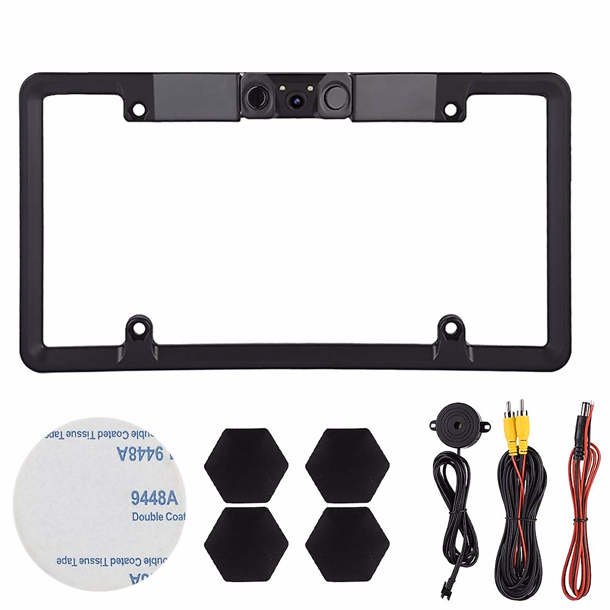 License Plate Camera License Plate Frame Backup Camera Night Vision Rear View Camera 170° Viewing Angle Waterproof High Sensitive Parking Sensor Radar for Cars,Trucks,SUVs Pickups