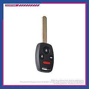 OCESTORE N5F-A05TAA Car Key Fob Keyless Control Entry Remote N5F-S0084A 4 Button Vehicles Replacement Compatible with Ci vic N5F-S0084A 35111-SVA-306 Key Fob 35118-TR0-A00