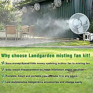 Leefasy Outdoor Fan Misting Kit Water Mister Spray for Cooling for Garden Patio Connects to Any Outdoor Fan