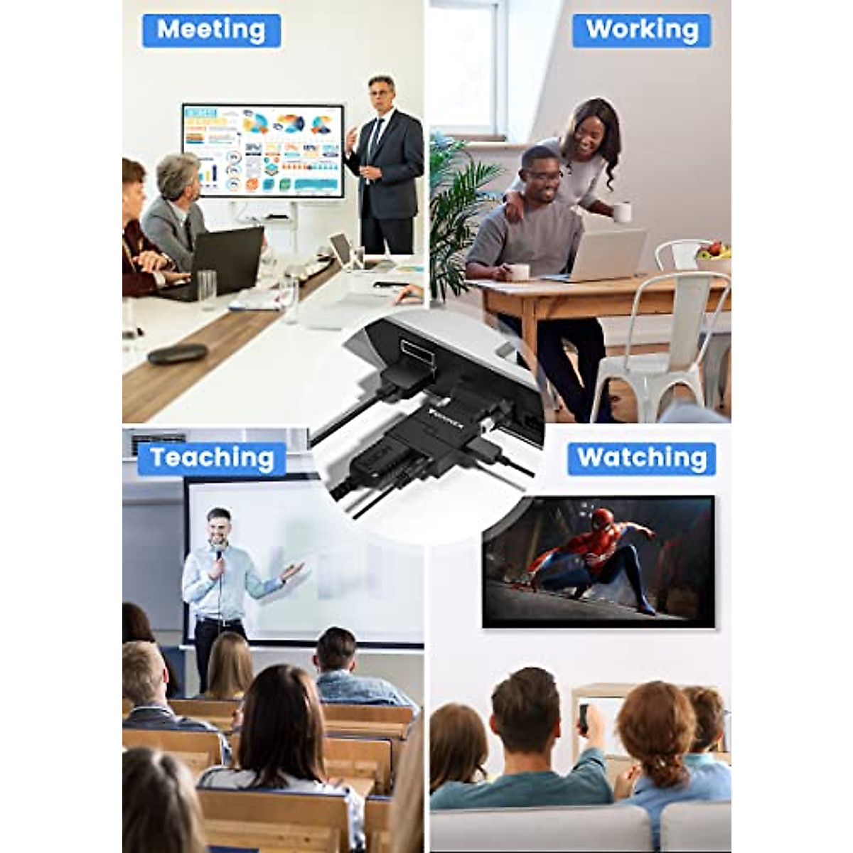 FOINNEX VGA to HDMI Adapter Converter with Audio,(PC VGA Source Output to TV/Monitor with HDMI Connector), Active Male VGA in Female HDMI 1080p Video Dongle adaptador for Computer,Laptop,Projector