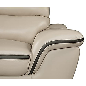 Blackjack Furniture Bailey Leather Match Upholstered Living Room Loveseat, Beige