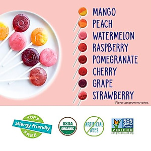 YumEarth Organic Pops Variety Pack, 250 Fruit Flavored Favorites Lollipops, Allergy Friendly, Gluten Free, Non-GMO, Vegan, No Artificial Flavors or Dyes