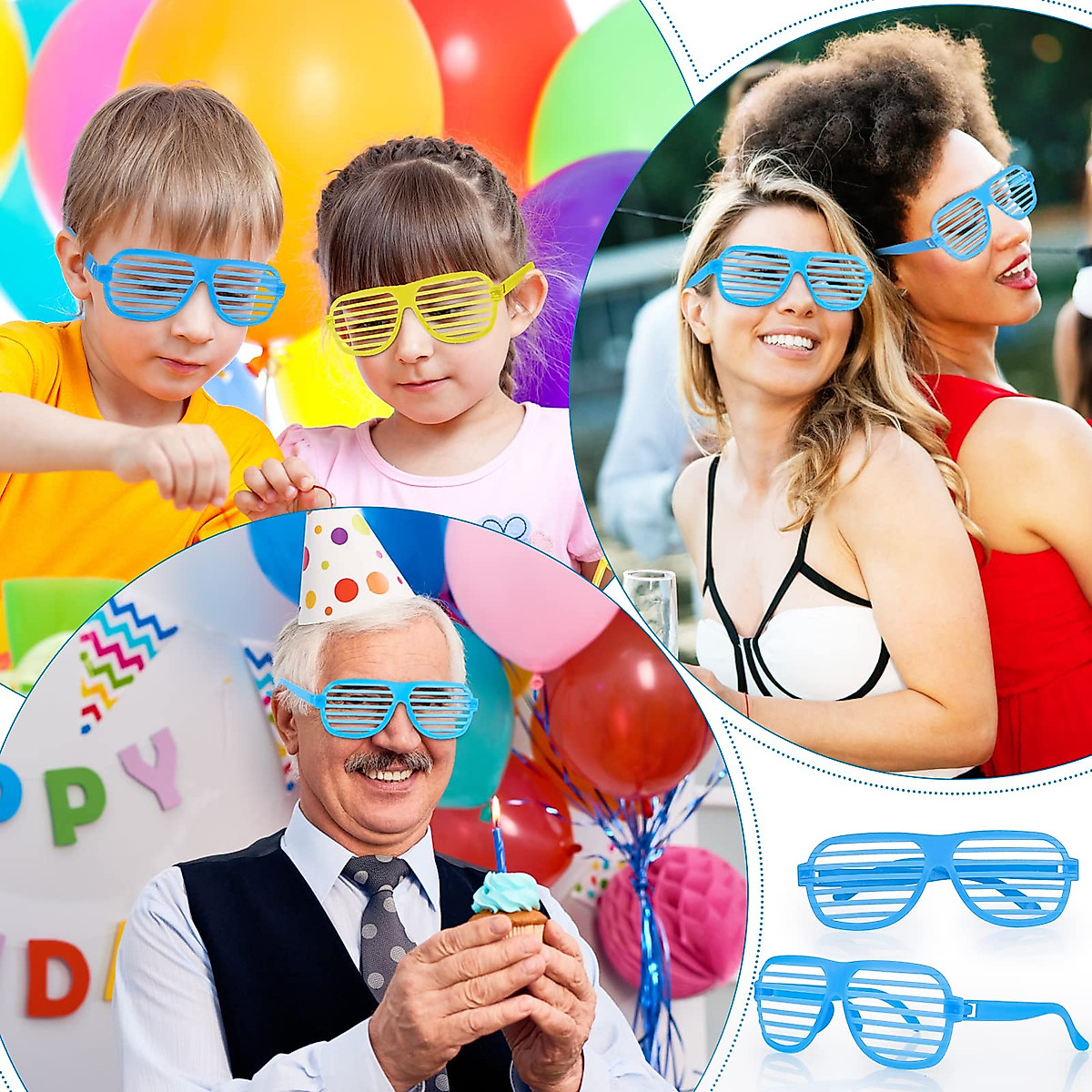 15 Pack Shutter Shades Glasses 80s Party Favors Plastic Glasses for Kids Neon Shutter Party Glasses for Adults Hora Loca Party Supplies Neon Sunglasses Accessories Last Day of School Party