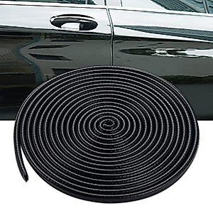 MRCPRIAN Car Door Protector 5M,Rubber Door Protectors for Vehicles No Glue Car Accessories Rubber U Shape Car Trim Door Protectors Seal for Sedan, Trucks, SUV, ATV, Boats (Black,16.4Ft)
