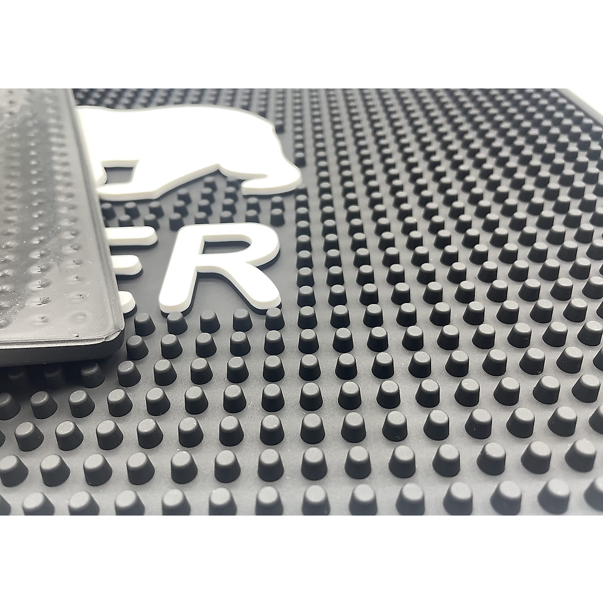 Beer Bear With Deer Antlers 17.7" x 11.8" Funny Bar Spill Mat Rail Countertop Accessory Home Pub Decor Slip Resistant Durable Thick Bar Covering for Craft Brewery Kitchen Cafe and Restaurant Accessory