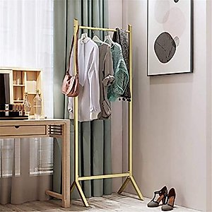 XYYXDD Horizontal Bar Clothes Rail,Metal Clothing Rack Bedroom Balcony Drying Rack Suspension Hanging Rail Hangers/Gold/160 * 160Cm