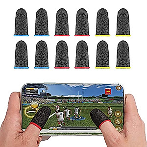 ZEPOHCK Gaming Finger Sleeves, [6 PCS] Game Controllers Finger Cover, Breathable Anti-Sweat Silver Fibre Finger Cot Improve Sensitivity for Rules of Survival/Knives Out for Android & iOS