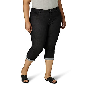 Lee womens Plus Size Legendary Capri Jeans, Black, 20 Plus