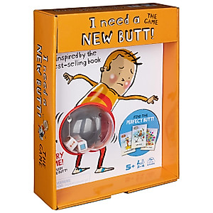 Spin Master Games I Need a New Butt! The Game, Based on The Book with Butt Popper and Butt Cheek Tiles Fun Game for Family Game Night, for Kids Ages 5 and up