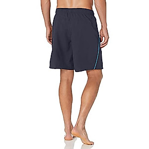 Speedo mens Knee Length Marina Volley fashion swim trunks, Grey/Blue, Small US