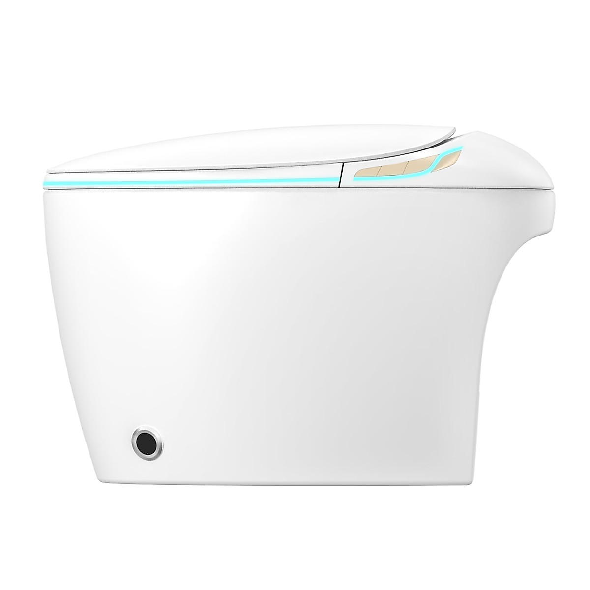 yifaeux Smart Bidet Toilet with Bidet Built in for Bathrooms, Toilet with Warm Water Sprayer & Dryer, Foot Sensor Operation, Heated Bidet Seat, Auto Smart Toilet with LCD Display White