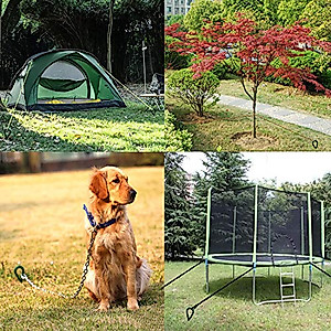 Cyleodo 18" Long Green Ground Anchor Kit(4 Pcs/Set), 3" Wide Helix,Heavy Duty Anchor Hook with Solid Steel Shaft，Best Choice for Swing Sets, Securing Animals,Camping Tent, Canopies, Car Ports, Sheds …