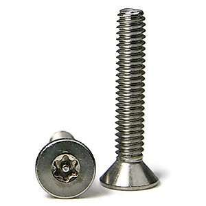 Torx w/Pin Tamper Proof Security Flat Cap Machine Screw 18-8 Stainless Steel - 6/32 x 1 (T-10) Qty-25