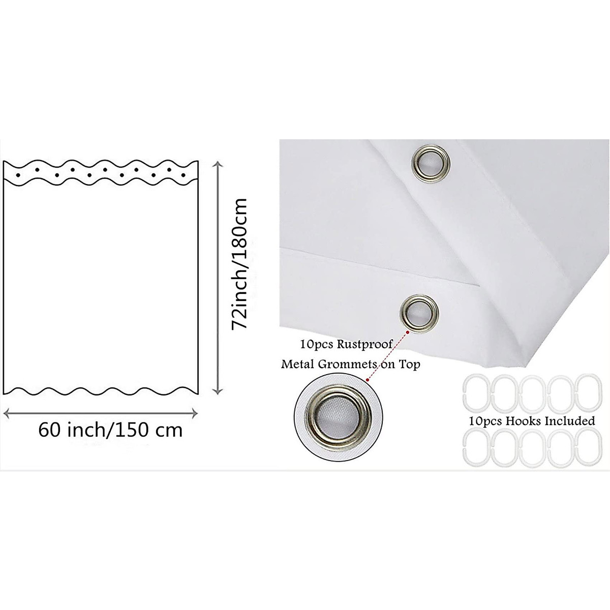 LB Pink Peony Floral Shower Curtain for Bathroom, Farmhouse Wildflower with Grey Leaf Fabric Shower Curtain with Hooks, Country Nature Plant Bathroom Curtain Shower Set, 60" W x 72" L