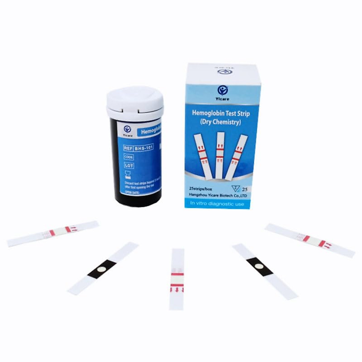 Healthcaretuye Hb Hemoglobin Meter Hemoglobin Test Meter Hemoglobin Analyzer + 125Strips, Blue