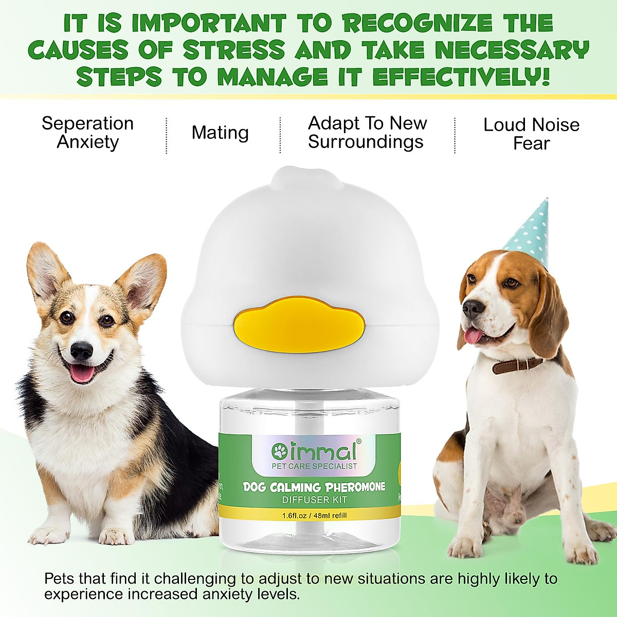 ALIVO Calming Diffuser for Dogs, Dog Calming Plug Diffuser - Dog Calming Pheromone Starter Kit Helps Ruduce Anxious, Anti-Stress & Comforts Dogs, Pet Supplies Relaxants & Anxiety Relief - 48ml