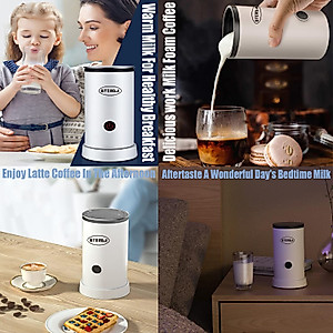 Milk Frother,Automatic Milk Warmer,8.11oz/300ml Electric Milk Steamer,Hot/Cold Stainless Steel Milk Frother,Milk Foam Maker with LED Touch Screen for Coffee/Hot Chocolate/Latte/Cappuccinos (SWT)