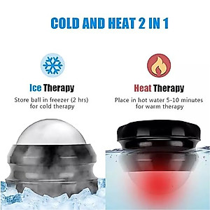 PHCOMRICH Stainless Steel Massage Ball Hand Held Ball Roller Massager Cold and Hot Compress Low Temperature Ice Compress Ball