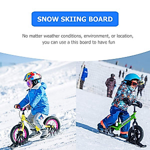 IMIKEYA Snow Sleds Snow Scooter Ski Sled Set for Balance Bikes Snow Slider Ski Set, Black