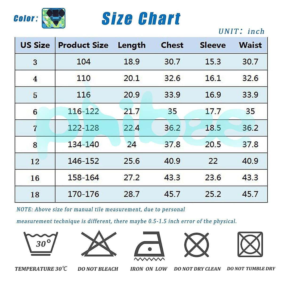 PHIBEE Big Boy's Waterproof Breathable Snowboard Ski Jacket Size 8