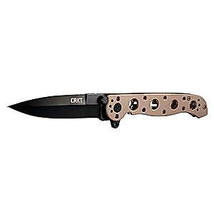 CRKT M16-03BK EDC Folding Pocket Knife: Everyday Carry, Black Sandvik 12C27 Steel Blade, Liner Lock, Bronze Aluminum Handle, 4-Position Pocket Clip