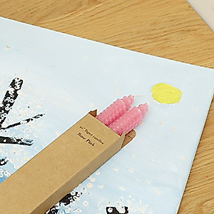 100% Pure Beeswax Handmade Taper Candles (Rose Pink) - 10 Inch Smokeless Dripless Pair - Natural Subtle Honey Smell - Elegant Honeycomb Design — by Galánta & Co.