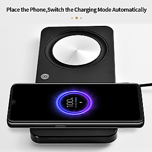 eboxer 1 Coffee Mug Warmer, 2 in 1 Phone QI Wireless Charger Drink Heating Warmer Magnetic USB Charging, Constant Temperature 13155 for OfficeHome to Warm Tea, Milk default