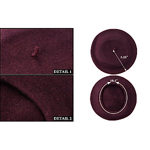 ICSTH Womens Solid Color Wool French Beanie Cap Hat White